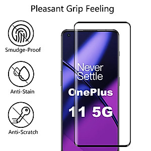 zZjoOoj For Oneplus 11 Screen Protector 6.7 inch with Camera Lens Protector, 9H Hardness HD Scratch Resistance [Fingerprint Sensor Compatible] [3D Tempered Glass]【2+2 pcs】