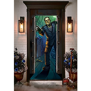Spirit Halloween Universal Monsters Frankenstein Door Cover | Halloween Décor | Horror Décor | Home Décor