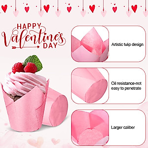 200 Pcs Tulip Cupcake Liners Muffin Baking Cupcake Liners Baking Cups Holders Heat Resistant Muffin Liners Wrappers for Wedding Party Birthday Baby Shower Party (Vivid Color)