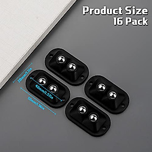 Self Adhesive Caster Wheels,Trash Can Mini Swivel Wheels,Storage Box Stainless Steel Paste Universal Wheel,Adhesive Wheels for Furniture,Double Bead 360 Degree Rotation Sticky Pulley(16 PCS,Black)