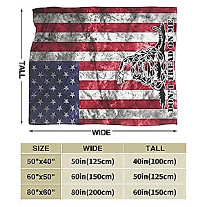 Dont Tread On Me Throw Blanket Cozy Soft Fleece Blanket for Sofa Bed Living Room Couch Chair Or Dorm 50X40