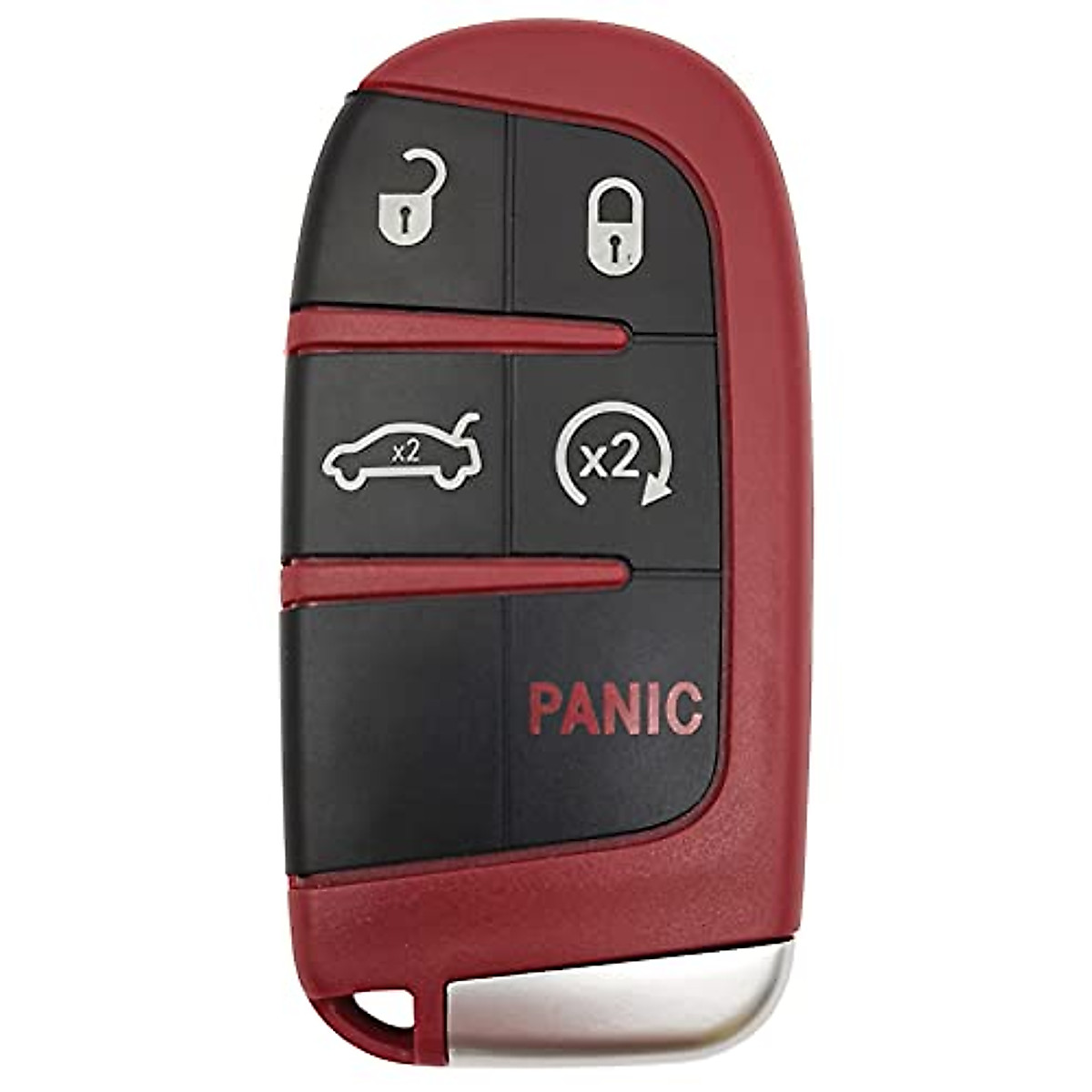 5 Buttons Replacement Key Fob Cover Case fit forDodge Charger Challenger Dart Journey Durango Grand Caravan RAM Jeep Cherokee Compass Renegade Grand Cherokee Fiat Chrysler 300 Keyless Entry Key Shell