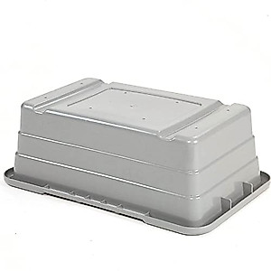 Gray Plastic Bus Tub (Pack of 6) Commercial Tote Box Cross Stack Nest Utility Tote Tub/Bud Box W/O Lid, 25” L x 16” W x 9” H - for Food Service, Airport, Cafeteria, Seafood, Vegetables, Transporting