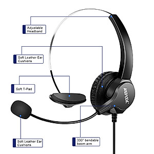 AGPTEK® Call Center Dialpad Headset Telephone with Tone Dial Key Pad & REDIAL