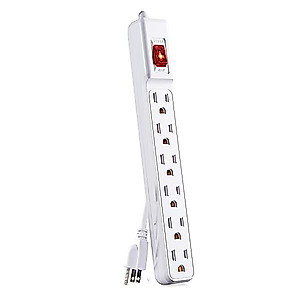 CyberPower GS60304 Power Strip, 6 Outlets, 3 Foot Power Cord White