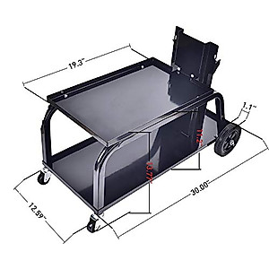 Aain Universal MIG Welding Cart, Rolling Welding Cart with Wheels for TIG MIG Welder, 110Lbs Capacity, Black