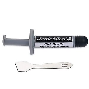 Arctic Silver 5 Thermal Cooling Compound Paste 3.5g High-Density Polysynthetic Silver (AS5 3.5G w/Tool)