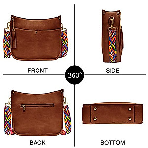 CELELA Crossbody Bags for Women Vegan Leather Shoulder Bucket Cross-body Purse with Guitar Strap Replacement Tassel(Bown)