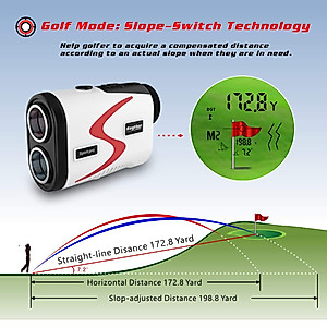 Raythor Golf Rangefinder, 6X Rechargeable Laser Range Finder 1000 Yards with Slope Adjustment, Flag Seeker with Vibration and Fast Focus System, Continuous Scan Support, Help You Choose The Right Club