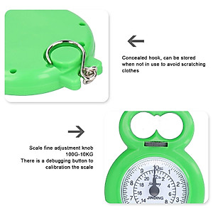 Fishing Scale, Hanging Hook Scales, 10kg Portable Practical Mini Fishing for Measuring Shopping Weight(Green)