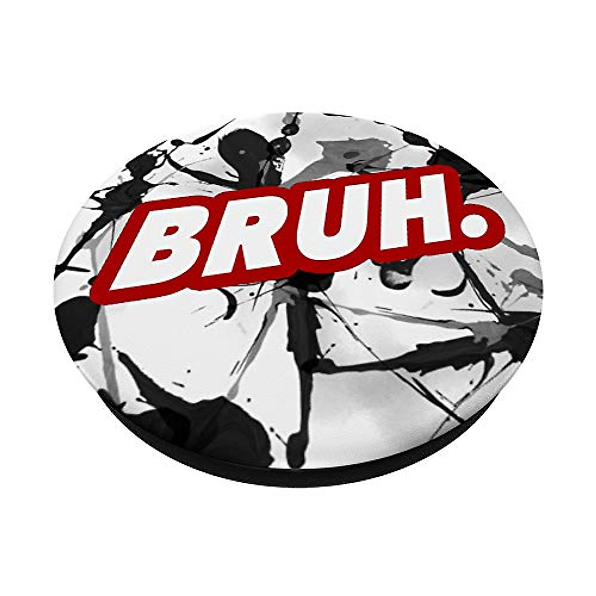 Bruh Funny Meme Black Red White Paint Splatters Teen Boys PopSockets PopGrip: Swappable Grip for Phones & Tablets