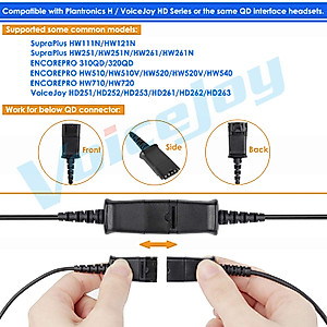 Quick Disconnect QD to 2.5mm Telephone Headset Adapter Cable Coiled Headset to Cisco Linksys SPA Polycom Grandstream Panasonic Zultys & Gigaset Office IP & Many Cordless Dect Phones