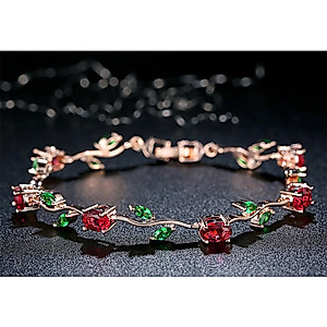 FEDONA 18k Yellow Gold-Plated Sterling Silver Diamond Accent Two-Tone Gemstone Tennis Bracelet Diamond Bangle Bracelet Colorful