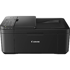 Canon PIXMA TR4522 All-in-One Color Wireless Inkjet Printer for Home Office, Black - Print Scan Copy Fax - 4800 x 1200 dpi, Auto 2-Sided Borderless Photo Printing, 20 Sheets ADF