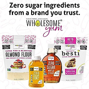 Wholesome Yum Zero Sugar Honey Substitute (Keto Honey) - Natural Sugar Free Honey Alternative With Monk Fruit & Allulose - Zero Net Carbs, Non GMO, Gluten Free, No Aftertaste (11 oz)