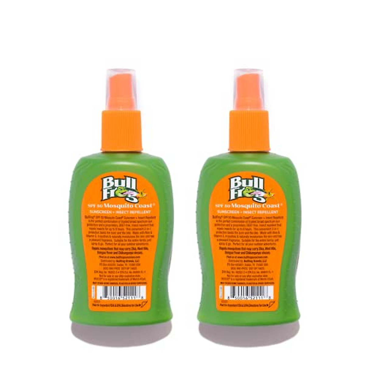 Bullfrog Mosquito Coast Bug Spray Insect Repellent + Sunscreen SPF 50, Pump Spray, 4.7 Fl oz 2 pack