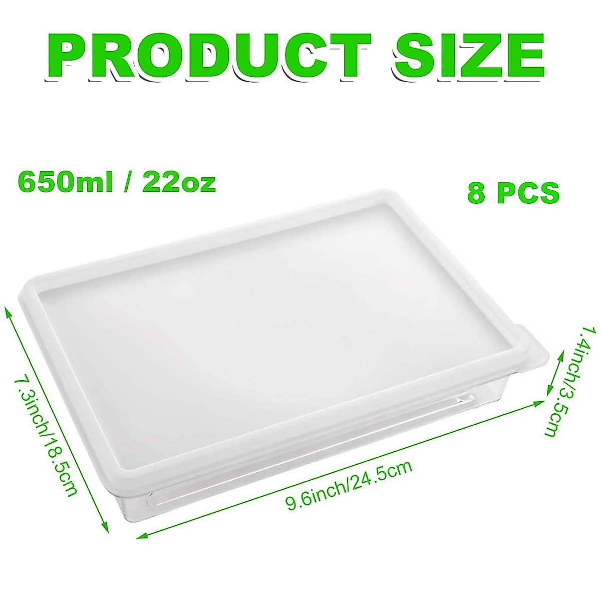 8 Pack Bacon Keeper for Refrigerator, Deli Meat Saver Container with Airtight Lid, Cold Cuts Cheese Holder for Fridge Food Refrigerator Storage Box, Christmas Cookie