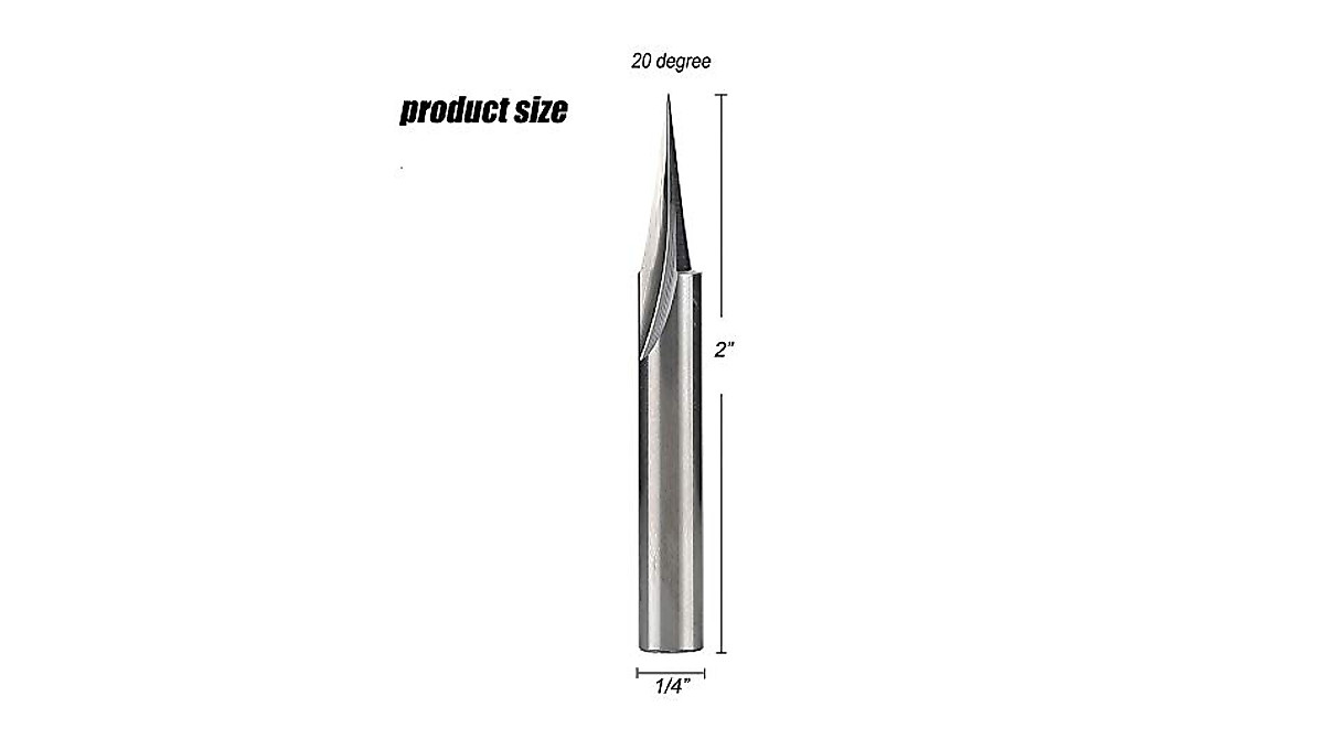Jiiolioa V Groove Engraving Router Bit - 20° Precision Cutting