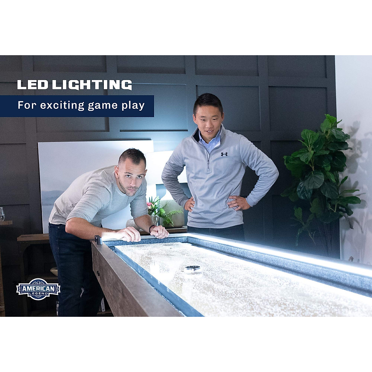 American Legend Kirkwood 9’ LED Light Up Shuffleboard Table with Bowling