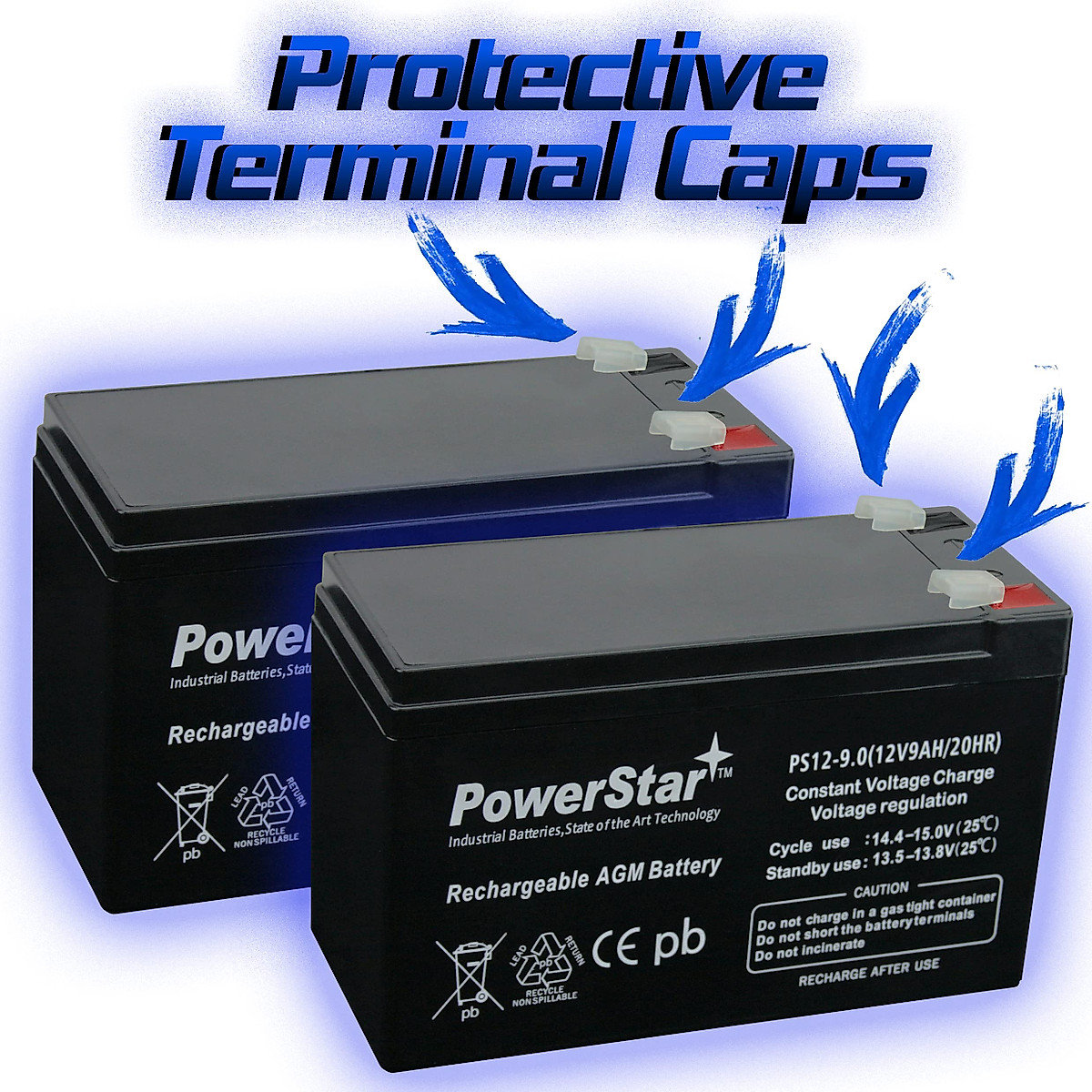 PowerStar Replacement Battery for Compatible with APC BX1500G UPS Replacement Batteries - Set of 2