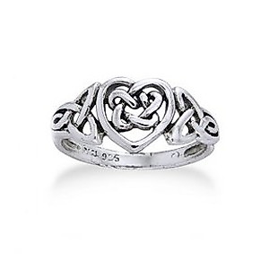 Sterling Silver Celtic Trinity Knot Heart Ring Size 3(Sizes 3,4,5,6,7,8,9,10,11,12,13,14,15,16)