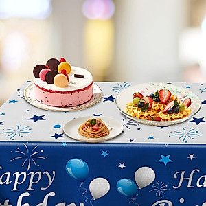 Navy Blue Birthday Decorations, Happy Birthday Decorations for Men Women- Blue Photography Backdrop & Tablecloth Balloons Arch Kit Banner Birthday Party Supplies Beer Bday Decor with Table Cover