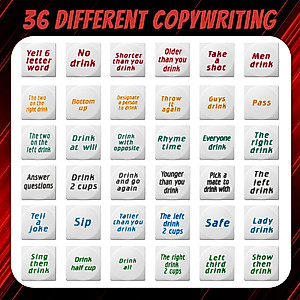 Hanaive 6 Pcs Party Drinking Bar Dice Game Resha Roulette Drinking Games Bachelorette Party Game for Adults White Elephant Gift Wedding Graduation Birthday (Acrylic, Basic Style)