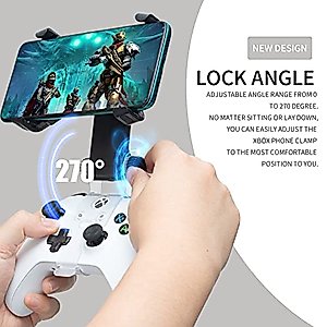 ECHZOVE Xbox Series X Controller Phone Clip, Xbox One Controller Mobile Phone Mount Adjustable Phone Holder Clamp for Xbox Series S/X, Xbox One S/X, Xbox One Controllers