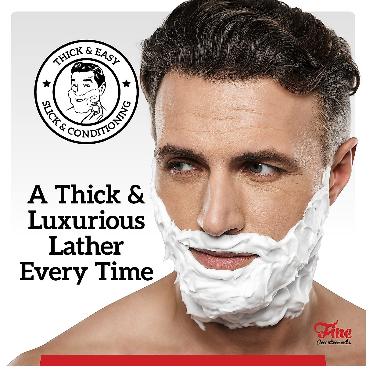 Mr. Fine Shaving Brush, Outperforms Badger Hair, Ultra-Soft Synthetic Angel Hair Bristles for Men's Wet Shaving, Builds Rich Lather, Comfortable Handle, Black