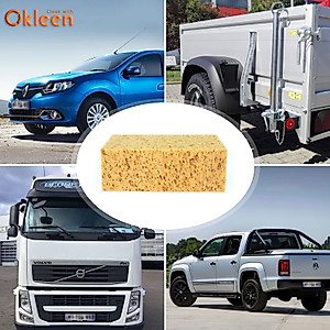 Okleen Car Wash Sponge. Made in Europe. 7.9x5.1x2.8 inches. Large Sponge for Auto, Truck, Motorcycle, Bike Washing. Boat Bail Sponge
