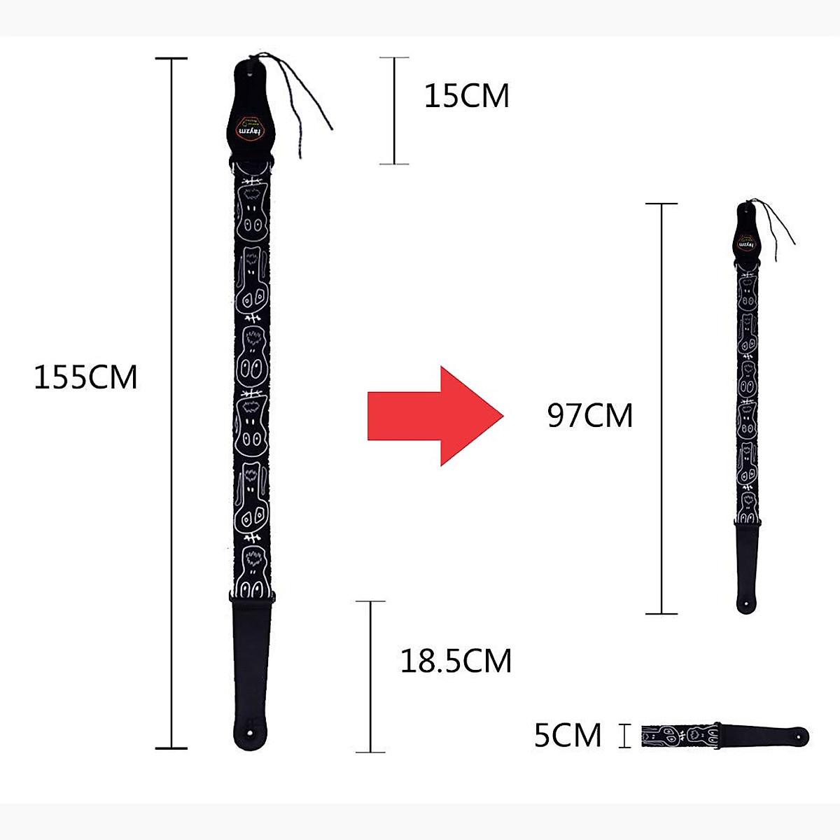 Guitar Bass Strap,Polyester Strap for Acoustic Guitar, Electric guitar, Bass guitar