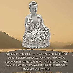 Bellaa 23279 Meditating Buddha Statue 12" inch Lotus Mudra Sitting Buda Altar Sculptures Japanese Zen Garden Decor Figurines