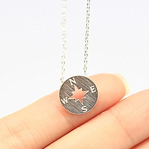 compass necklace, Best friend necklace for 2, BFF Necklace, friendship necklace for 2, silver dainty necklace, Christmas gift, Graduation gifts, valentines