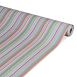 Yifely Colorful Stripes Tabletop Protect Paper Nordic Style Self-Adhesive Shelf Liner Locker Sticker 17.7 Inch by 9.8 Feet