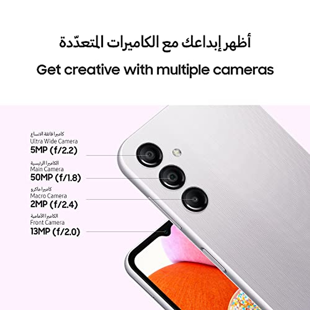 SAMSUNG Galaxy A14 (SM-A145F/DS) Dual SIM,128GB + 4GB, Factory Unlocked GSM, International Version (Ring Grip Case Bundle) - No Warranty - (Black)