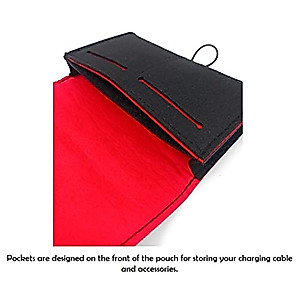 MRGC Felt Soft Case Carrying Bag for Anbernic RG351MP / RG351P / RG350 / RG350M / RG350P / RK2020 / RGB10 - Portable Travel Case, Protective Pouch for Handheld Retro Game Console (Black)