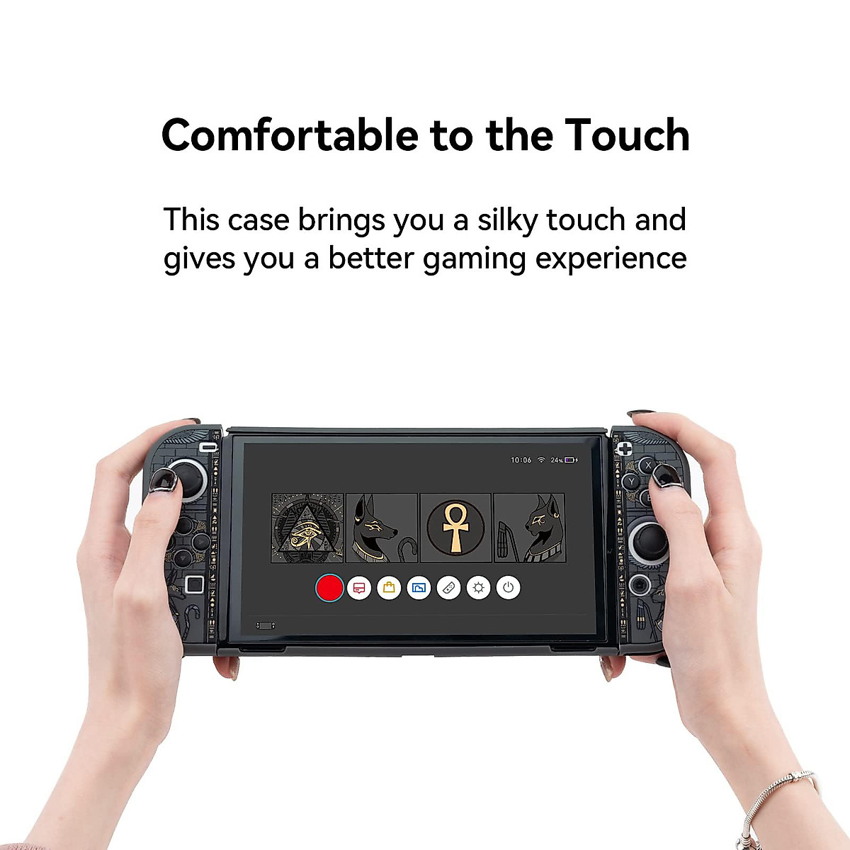 GeekShare Protective Case Slim Cover Case Compatible with Nintendo Switch OLED and Joy-Con - Shock-Absorption and Anti-Scratch - Land of Mystery