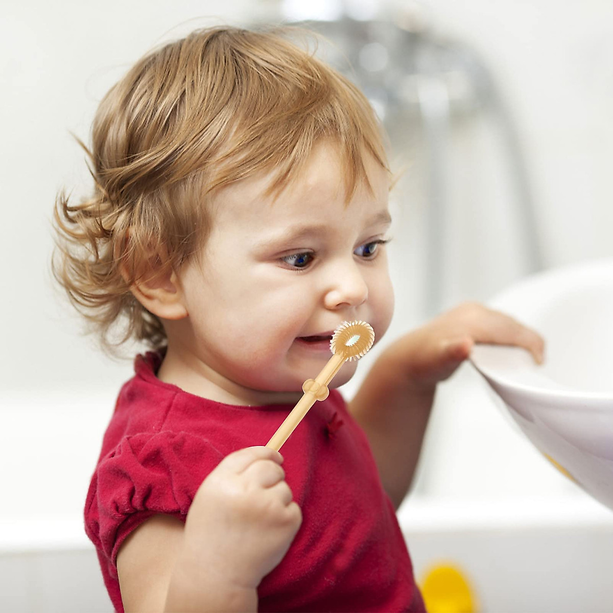 1 Set Toothbrush Portable Toothbrush Silicone Tongue Cleaner Teeth Faster and Safer Light Yellow