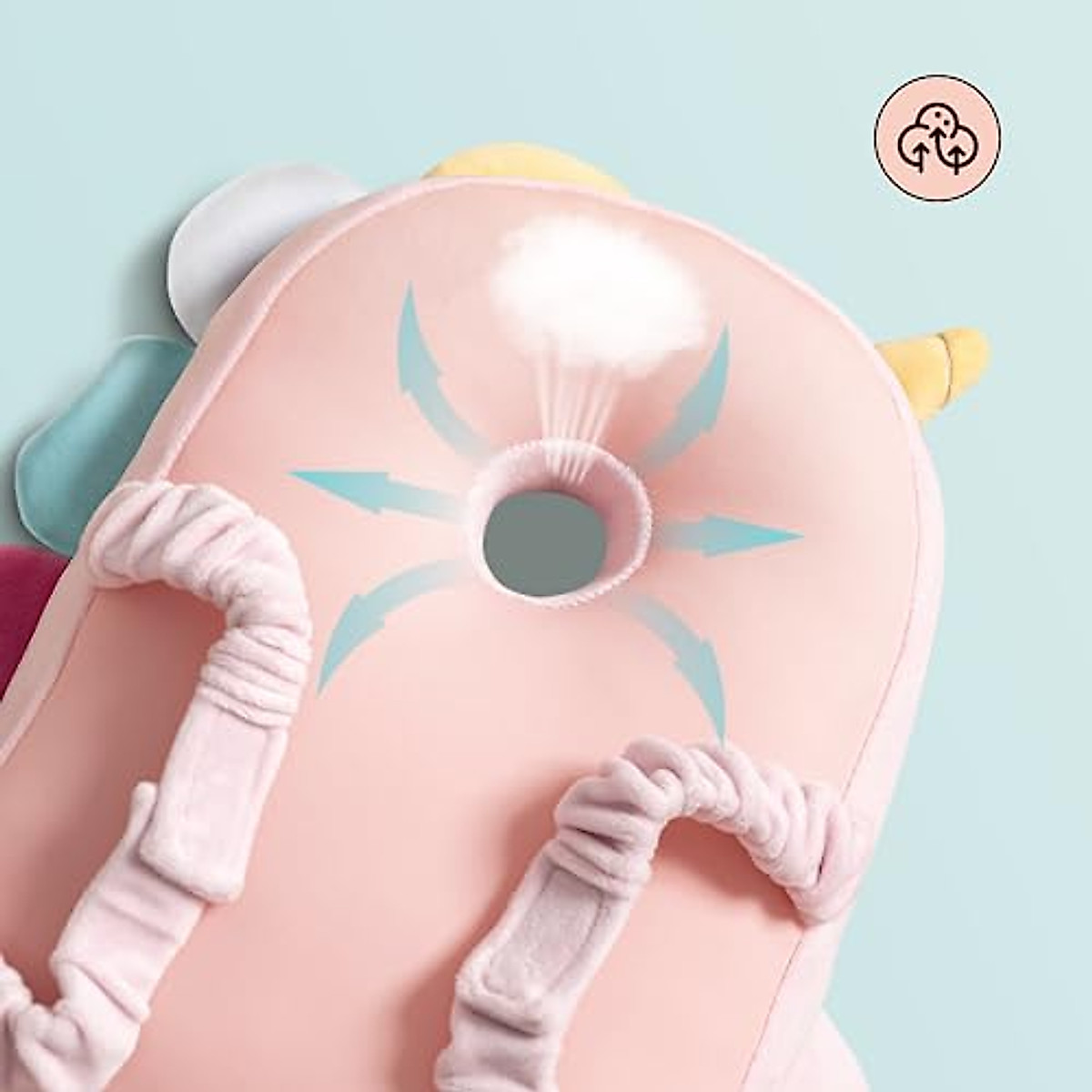 bc babycare Baby Head Protector Backpack, Toddler Infant Head Protection for Baby Walking,Adjustable Velcro Baby Backpack for Baby Crawling Back Safety Pad(Unicorn)