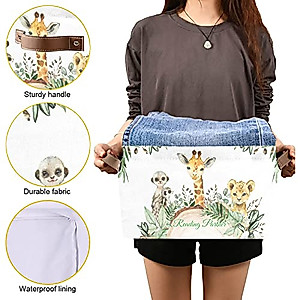 Safari Wild Animal Personalized Storage Basket ,Custom Storage Bins Cubes Organizer with Handle for Bedroom Wardrobe Nursery Basket 1 Pack