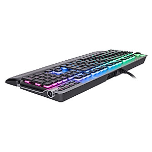 Thermaltake Argent K6 RGB Low Profile Mechanical Gaming Keyboard, Cherry MX Speed Silver, Alumiunm Top Plate, Multi-fucntion Knob, Wrist Rest, GKB-KB6-LSSRUS-01