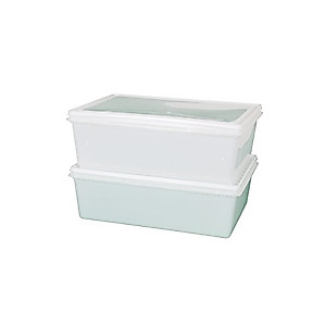 Continental Plastics Fish Tubs/Food Storage Bins 25lb 11.5" x 15.5" x 5", Pack of 10 Deep Bases with Lids…