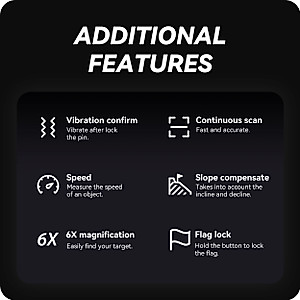 AILEMON 6X Golf/Hunting Rangefinder Rechargeable 1200Y Distance Measuring Scope with Slope Flaglock High-Precision Continuous Scan (Black)