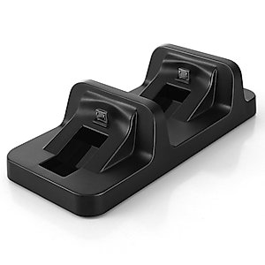 TNP Stand + Controller Charger + Game Storage Organizer - Vertical Dock Charge Charging Station for DualShock Controller, Bluray Game Case Storage Holder Tower 4-in-1 Accessories [Playstation 4]