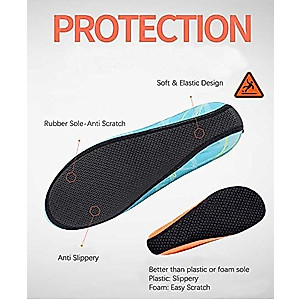 Epicgadget(TM) Quick-Dry Water Shoes, Barefoot Flexible Water Skin Shoes Aqua Socks for Beach, Swim, Diving, Snorkeling, Running, Surfing and Yoga Exercise (Black, L. US 7-8 EUR 38-39)