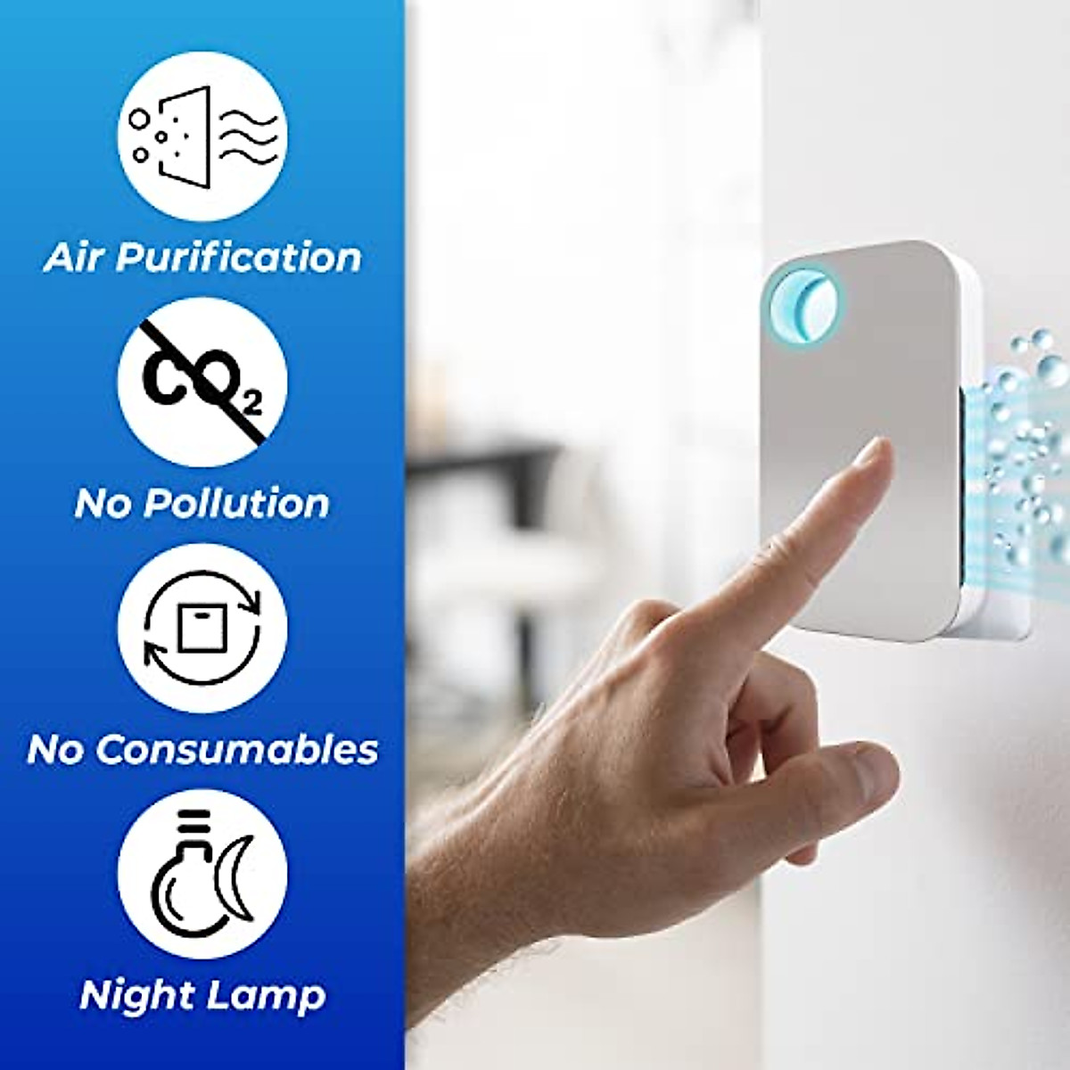 Air Ionizer - Mini Air Purifier - Ionizer Air Purifier - Ozone Machine Odor Removal - Negative Ion Generator - Apartment Must Haves - Home Air Fresheners - Air Conditioner Portable for Room
