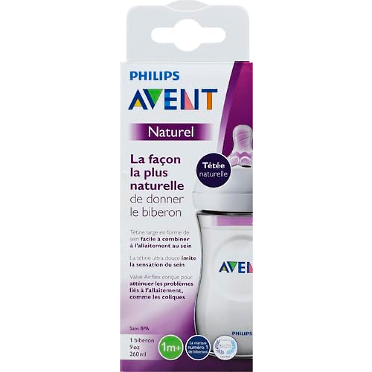 Philips AVENT Natural Baby Bottle, Clear, 4 Oz