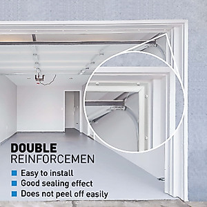 HOMWMPA Garage Door Seal Top and Sides Seal Strip, 34FT Rubber Weather Stripping Replacement, Weatherproofing Garage Door Seals with Adhesive Backed, White