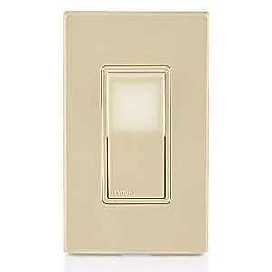 Leviton L5613-2I 15 Amp, 120/277 Volt, Decora LED Illuminated Rocker 3-Way AC Quiet Switch, Residential Grade, Grounding, Ivory