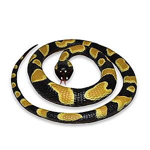 WILD REPUBLIC Rubber Snake, Ball Python Toy, Gifts Kids, 26", Black